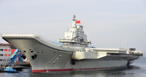 Tension mounts as strong Chinese fleet of aircraft carrier and navy ...