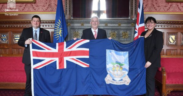 Falklands Day celebrated in Parliament with Islands' flag flying at New ...