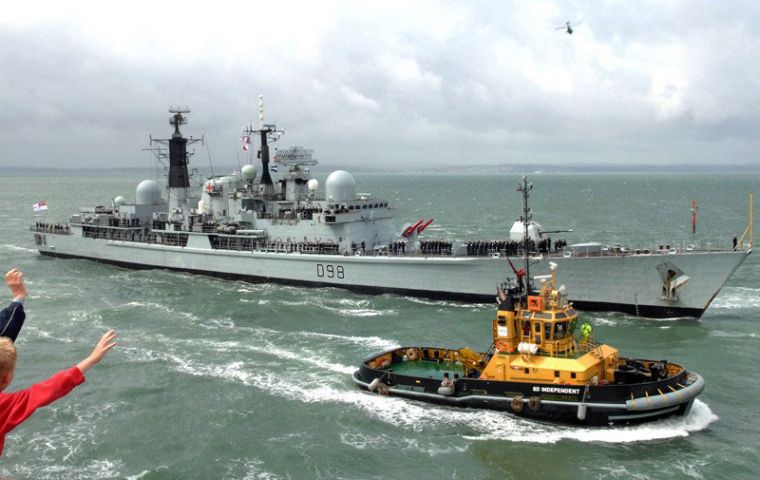 HMS York returns to Portsmouth after months on Falklands and South ...
